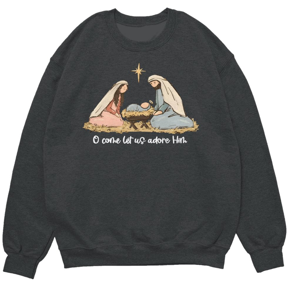 Classic Christian Nativity Scene Sweatshirt Christmas Gift for Men